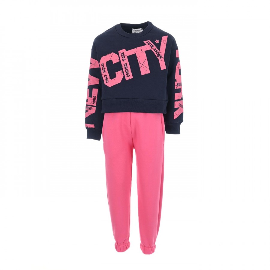 Παιδικό σετ φόρμας για κορίτσια Action Sportswear μαρέν-φουξ Action ...